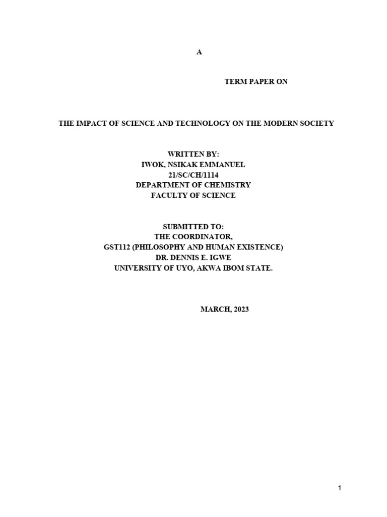 Term Paper | PDF | Science | Transport