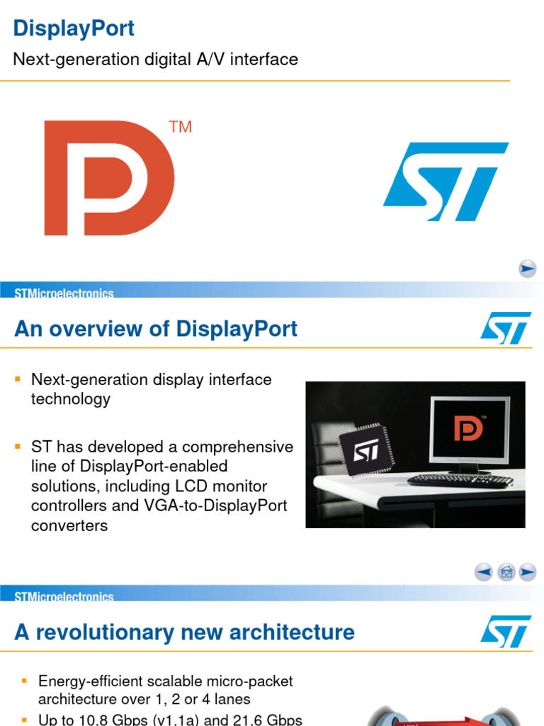 Displayport Presentation | PDF | Computer Monitor | Electronic Engineering