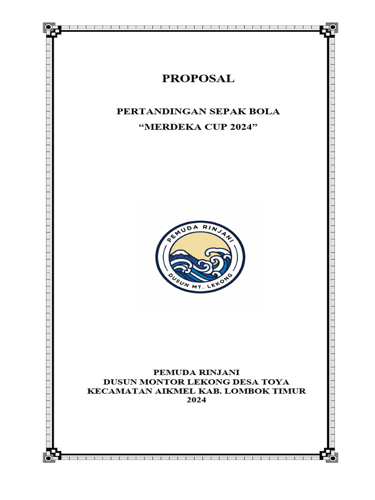 Proposal Merdeka Cup 2024 | PDF | Olahraga & Rekreasi