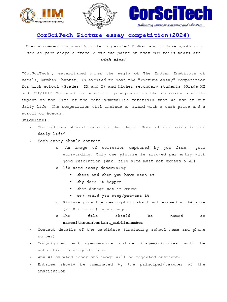 Please circulate corrosion-picture context with school | PDF