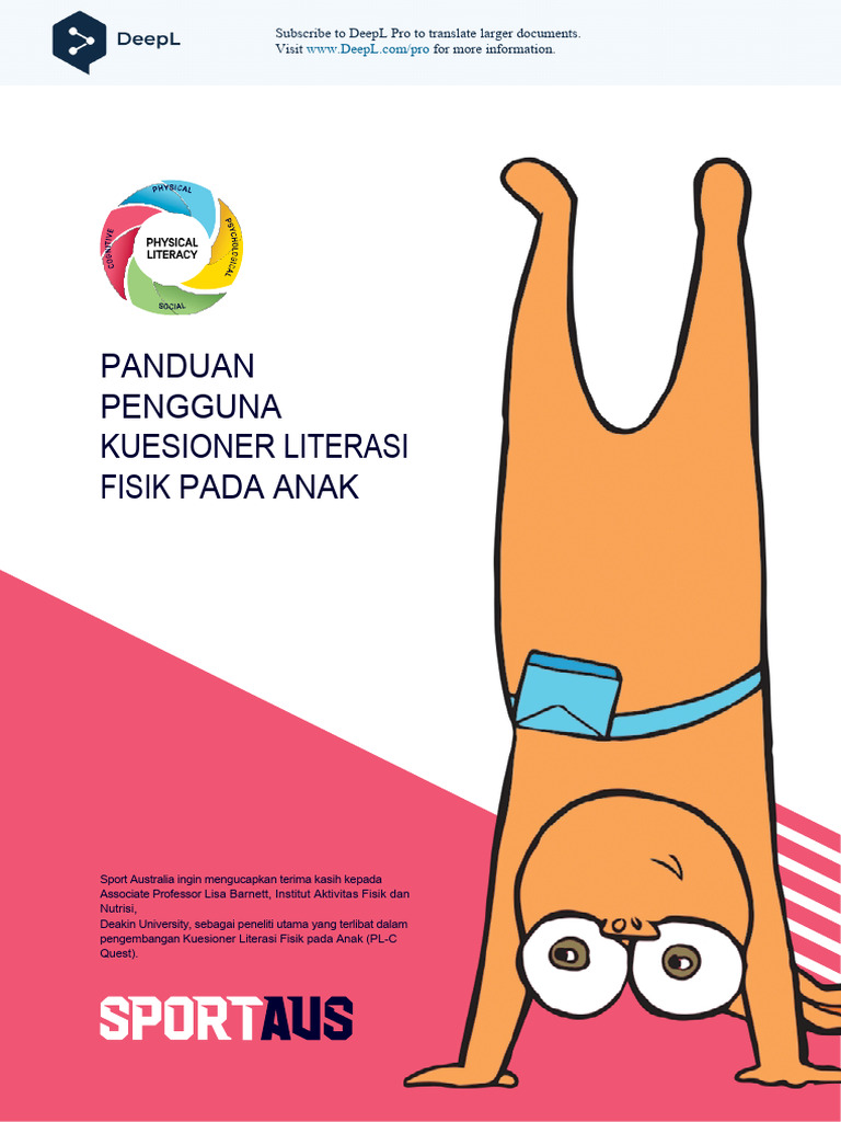Physical Literacy in Children Questionnaire User Guide Id | PDF