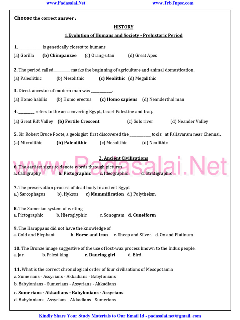 9th Grade Social Science Question Paper | PDF | Hominidae