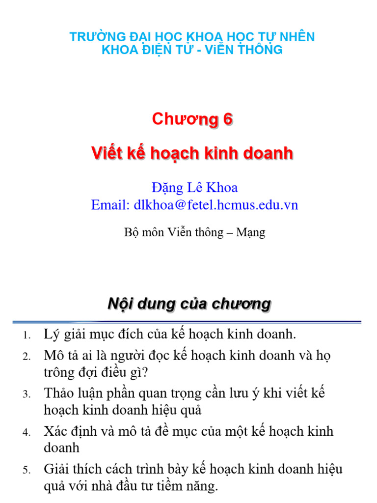 Bai 6 - Viet Ke Hoach Kinh Doanh | PDF