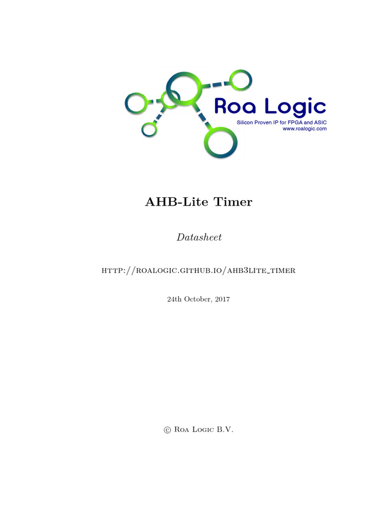 Ahb3lite Timer Datasheet | PDF | Input/Output | Parameter (Computer Programming)