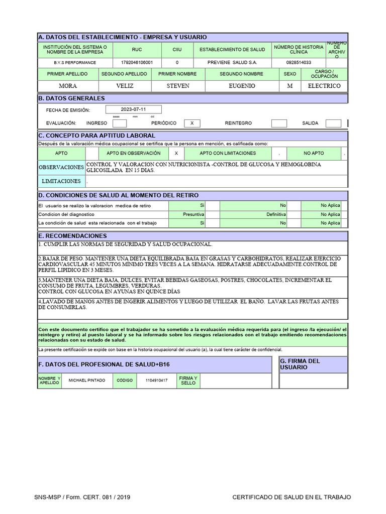 Mora Veliz Steven Eugenio | PDF | Dieta | Especialidades Medicas