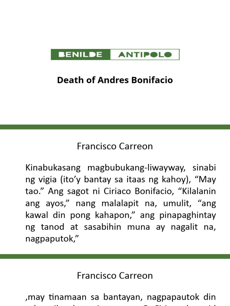 Death of Andres Bonifacio | PDF