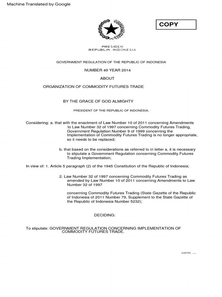49-2014 Futures Trading Regulation English | PDF | Futures Contract ...