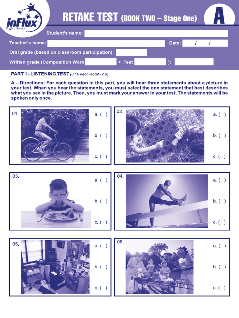 Book 2 Stage 1 Retake Test | PDF