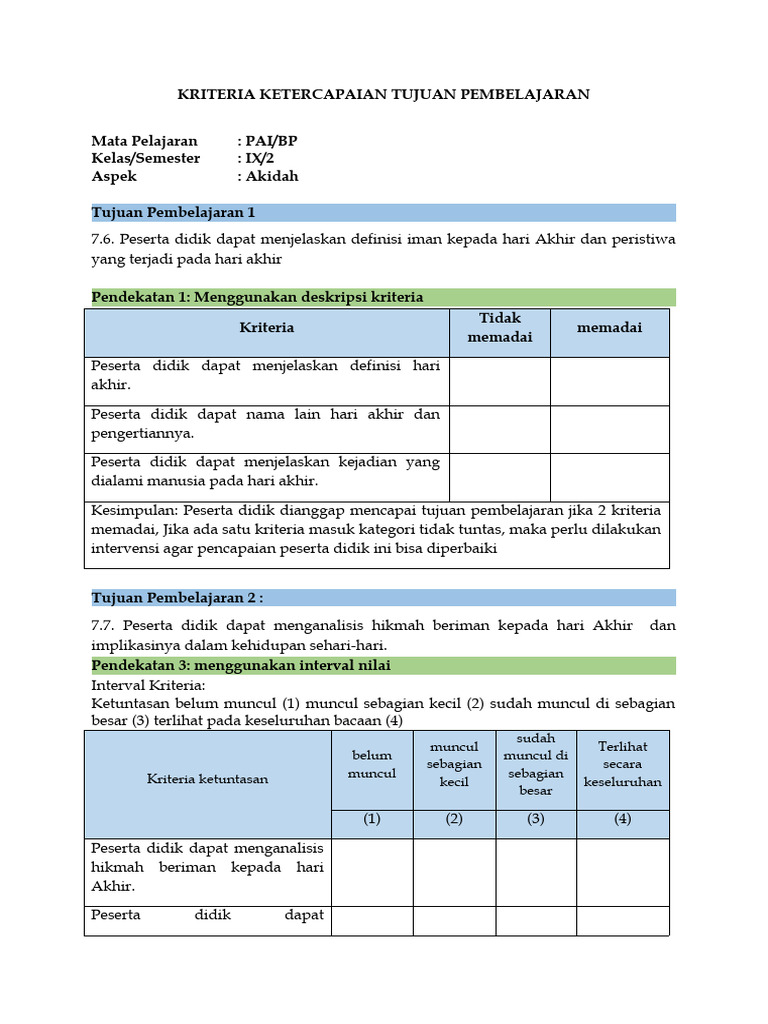 KKTP Iman Keada Hari Akhir | PDF