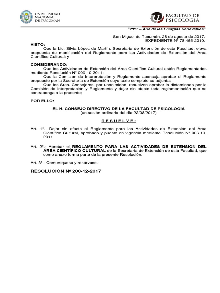 Actividades de Extension. 2017 | PDF