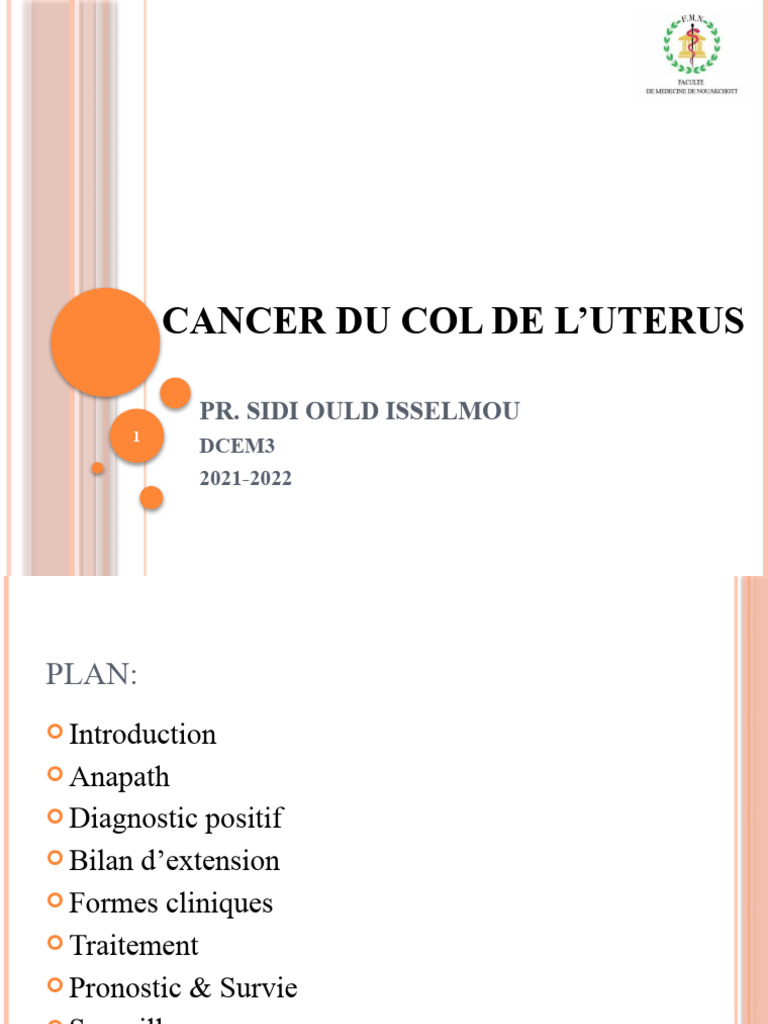3-Cancer Du Col de L'utérus 2022 | PDF | Sciences de la santé ...