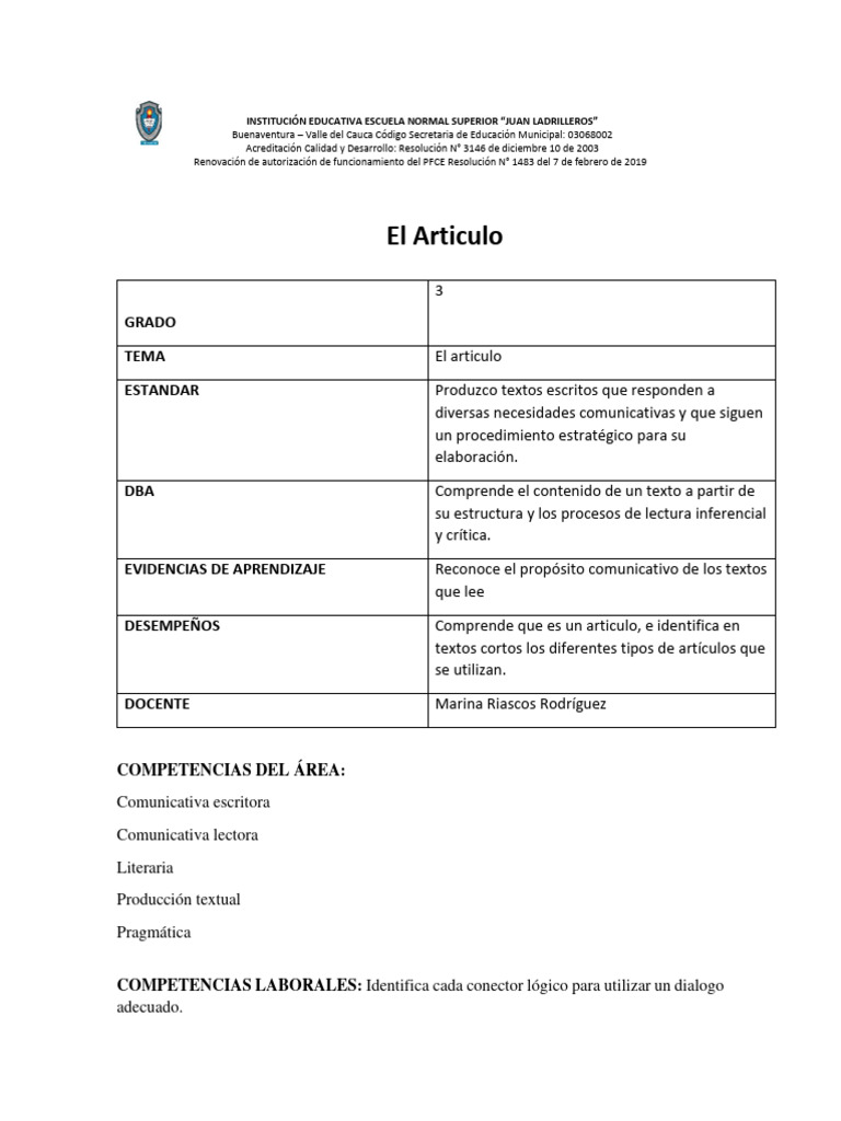 Clase El articulo (2) (1) | PDF