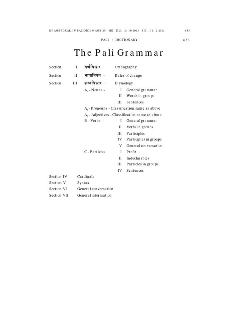 Pali Grammer Only-Dr. Babasaheb Ambedkar Volume 16 | PDF | Noun ...
