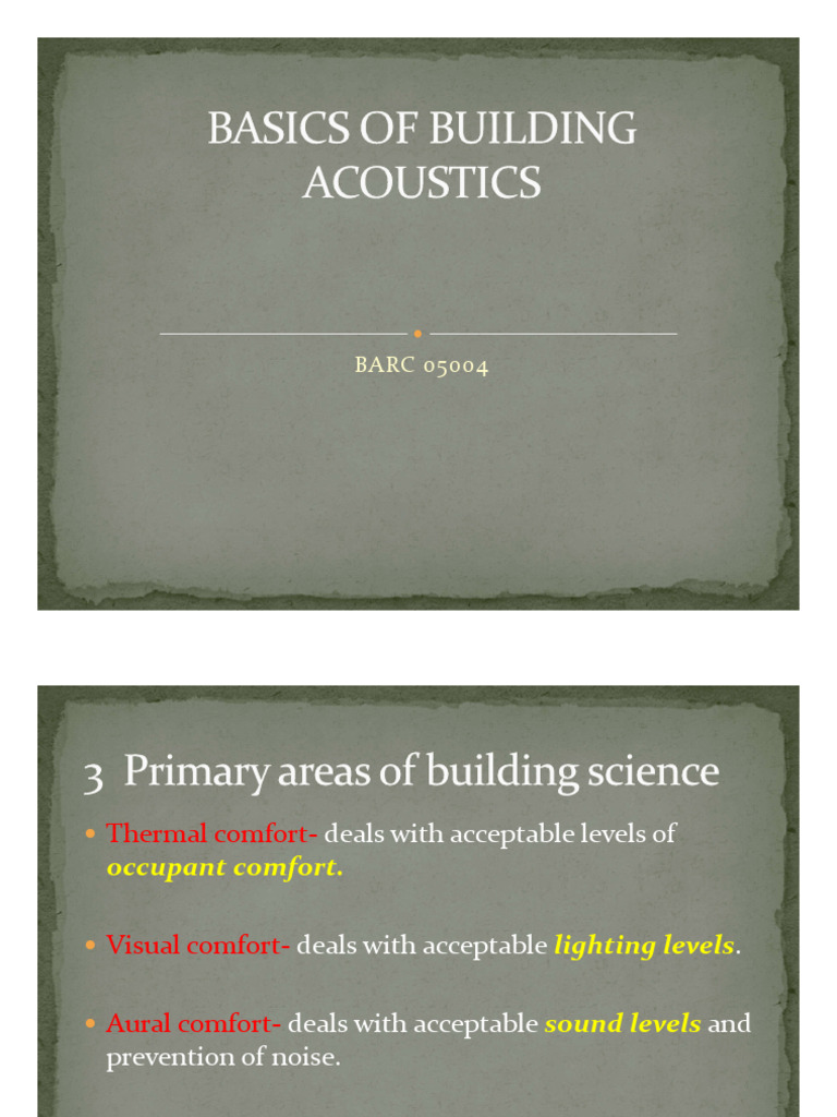 1-Basics of Building Acoustics | PDF | Sound | Waves