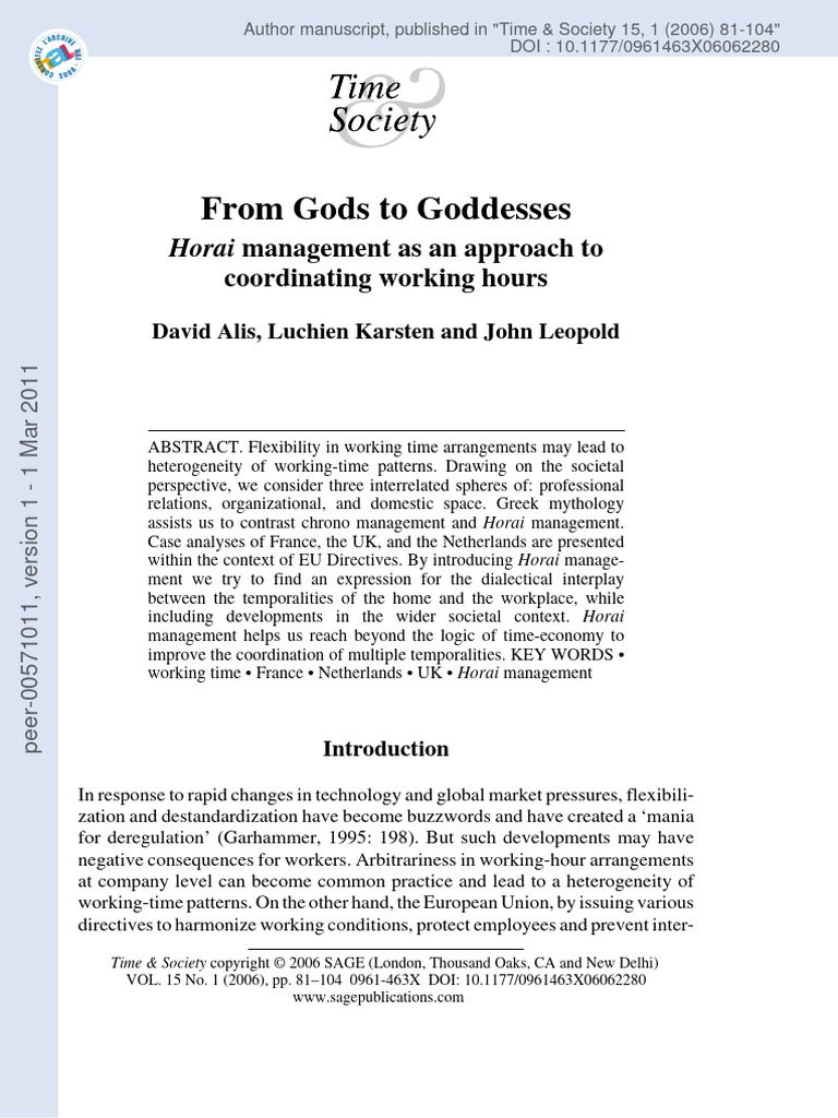 From Gods To Goddesses Horai Management | PDF | Working Time | Institution