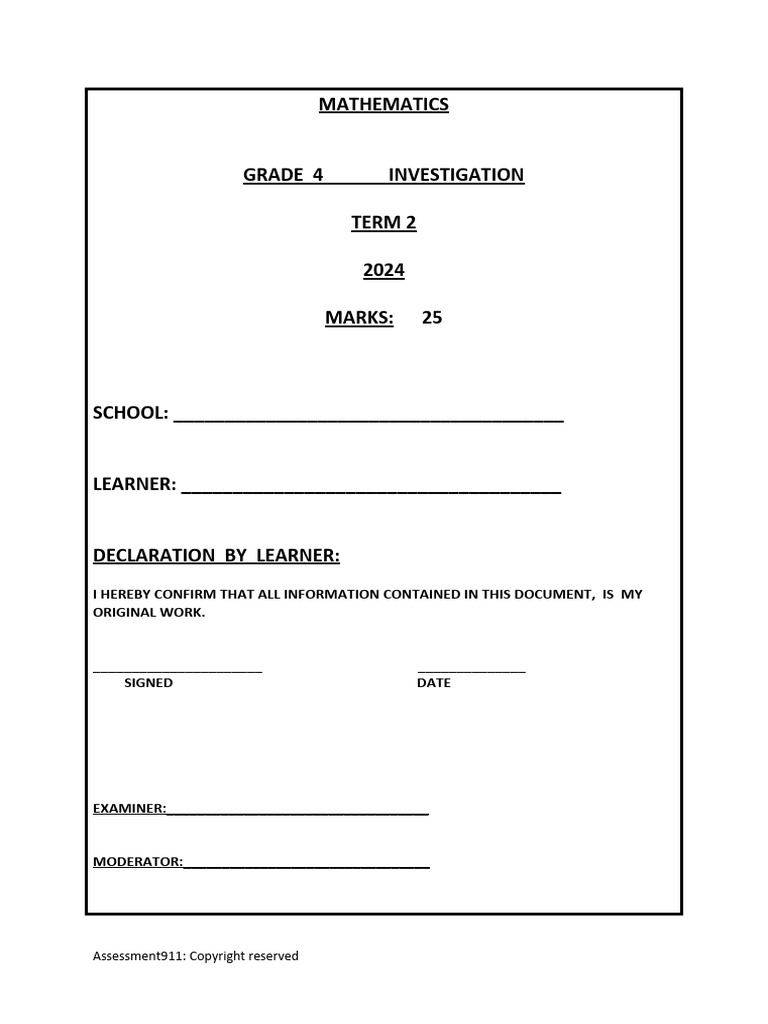 23 - 24 Col 2024 4math t2 Investigation | PDF | Mathematics | Learning