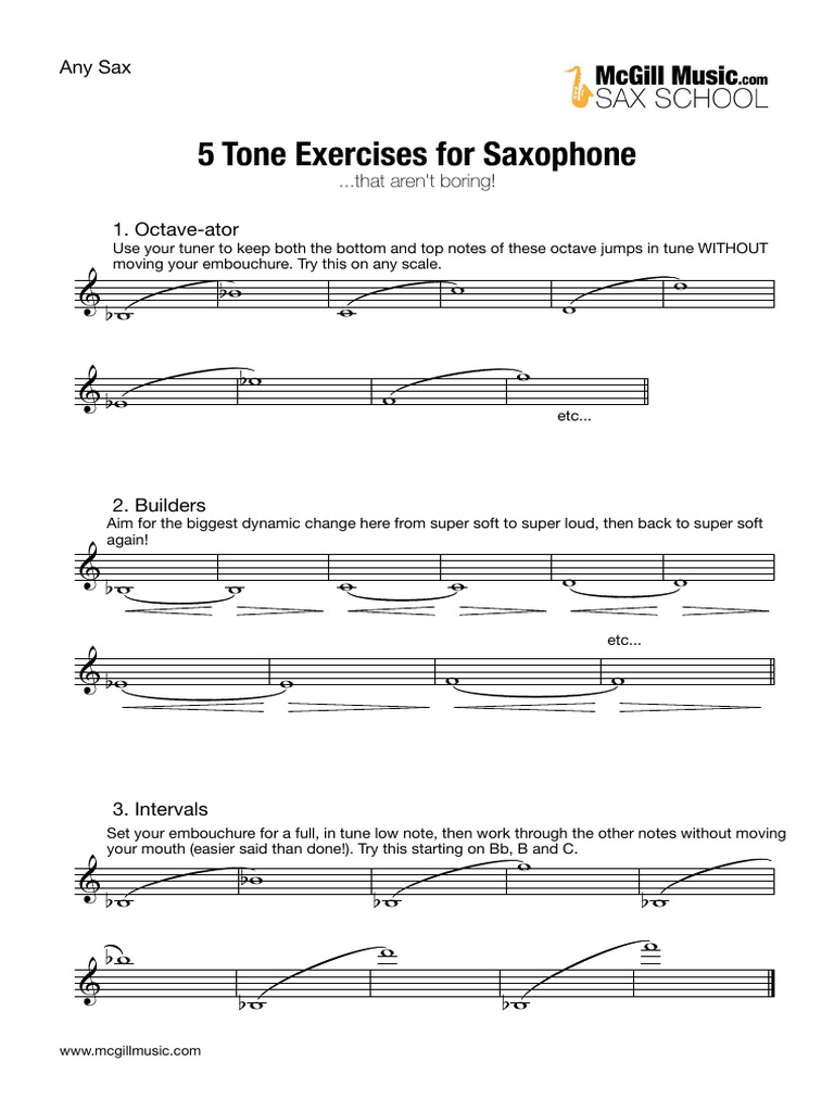 5 Tone Exercises For Saxophone That Aren T Boring - Any Sax | PDF ... 5 Tone Exercises For Saxophone That Aren T Boring - Any Sax | PDF ...