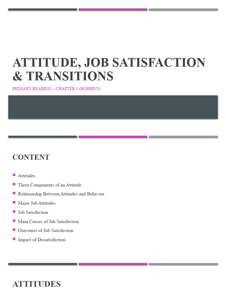 OBBP C3 Attitudes, Job Satisfaction | PDF | Job Satisfaction | Attitude ...