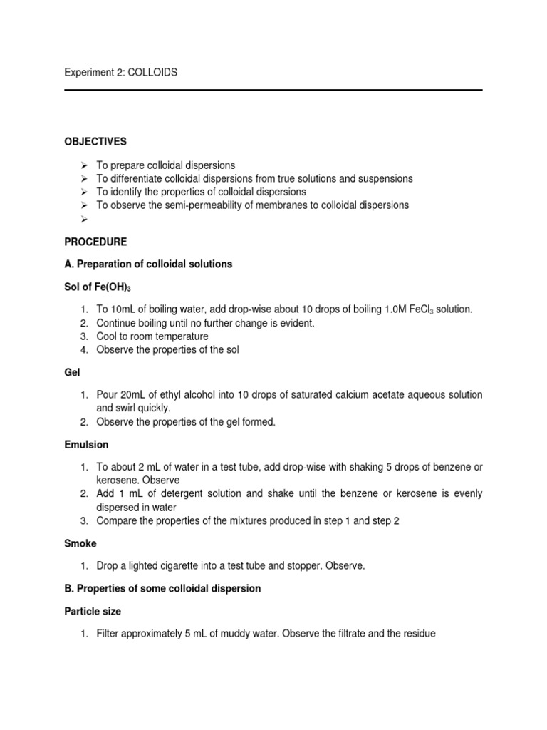 CHEM-2212-LAB_Lab-Manual-Exp2 | PDF | Adsorption | Colloid