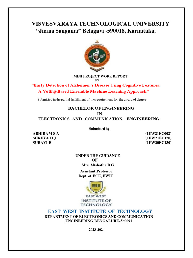 Report On Advancements in Early Detection of Alzheimer's Disease | PDF | Deep Learning | Python ...