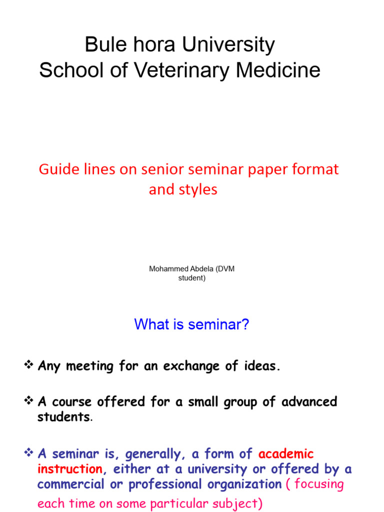 Seminar Guidelines For 5th Years | PDF | Seminar