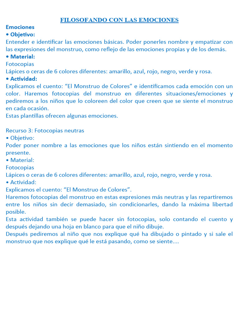 Filosofando Con Las Emociones | PDF