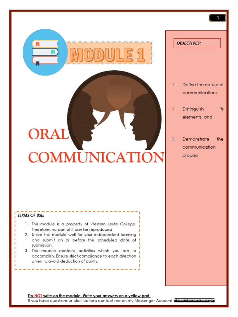 Oral-Comm.-MODULE-1 | PDF | Communication | Sound