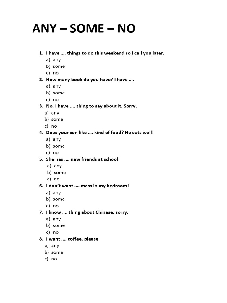 Some, Any, No | PDF