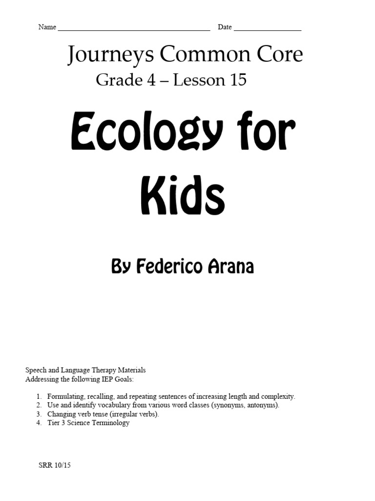 Lesson 15 - TPT Ecology For Kids | PDF | Natural Environment ...