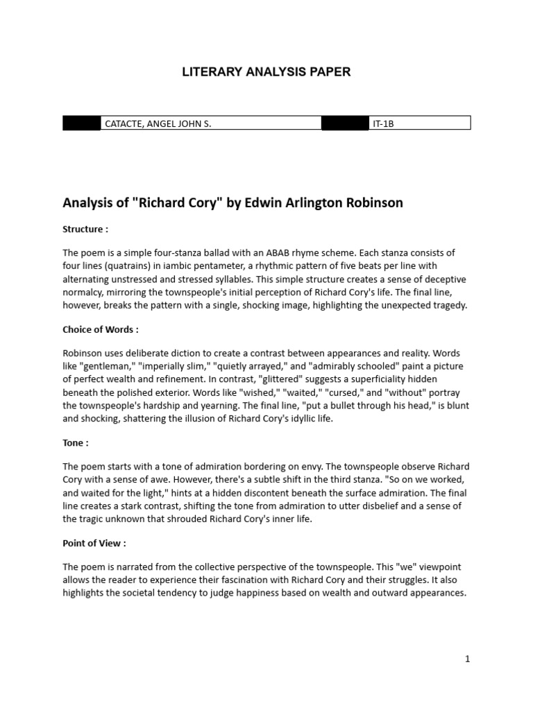 Literary Analysis | PDF | Poetry