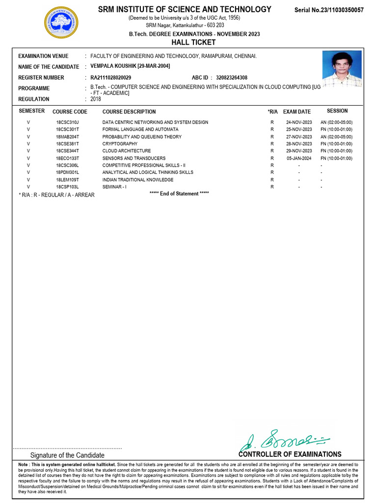 StudentHallticketinner JSP | PDF | Books