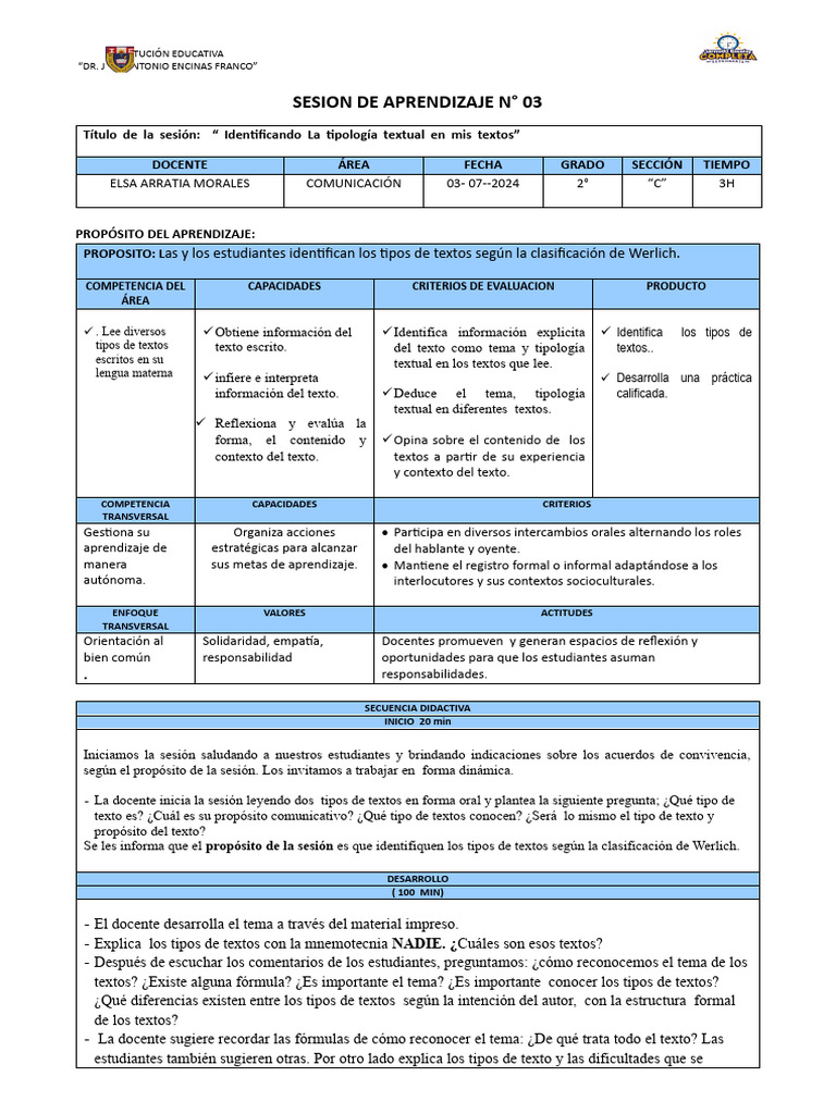 Sesion Tipologia Textual-2024-2c | PDF | Evaluación | Comunicación humana