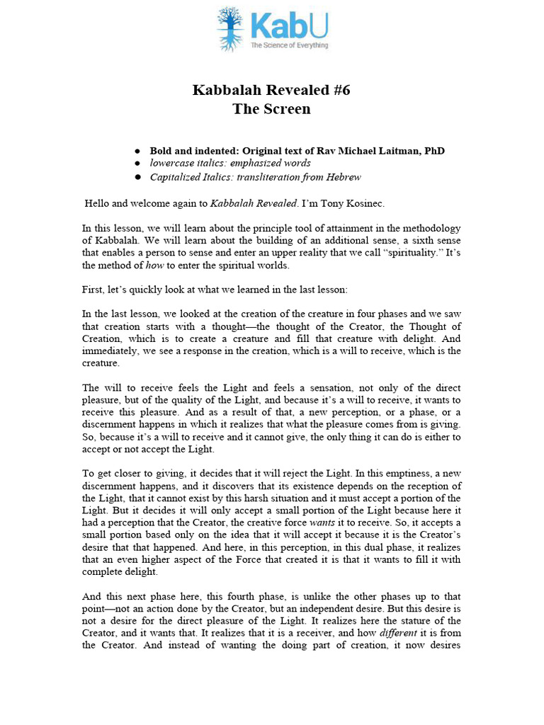 KR1 W4b Transcript - Ecran | PDF | Thought | Pleasure