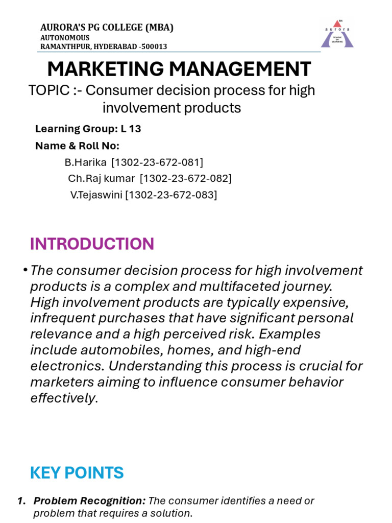 Marketing Management Case Study | PDF | Consumer Behaviour | Decision ...