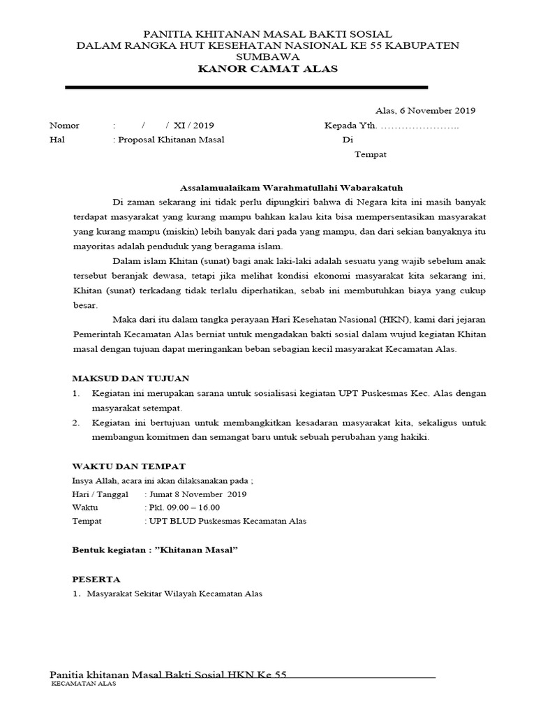 Proposal Sunatan Massal | PDF | Gaya Hidup