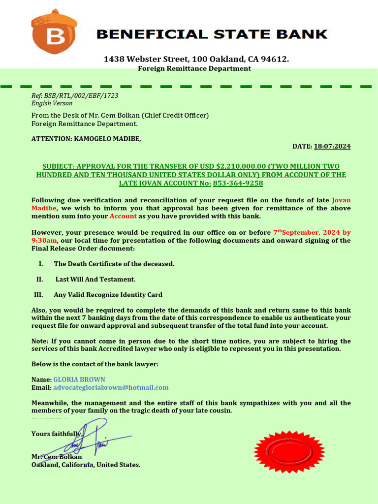 Approval Letter Inheritance | PDF