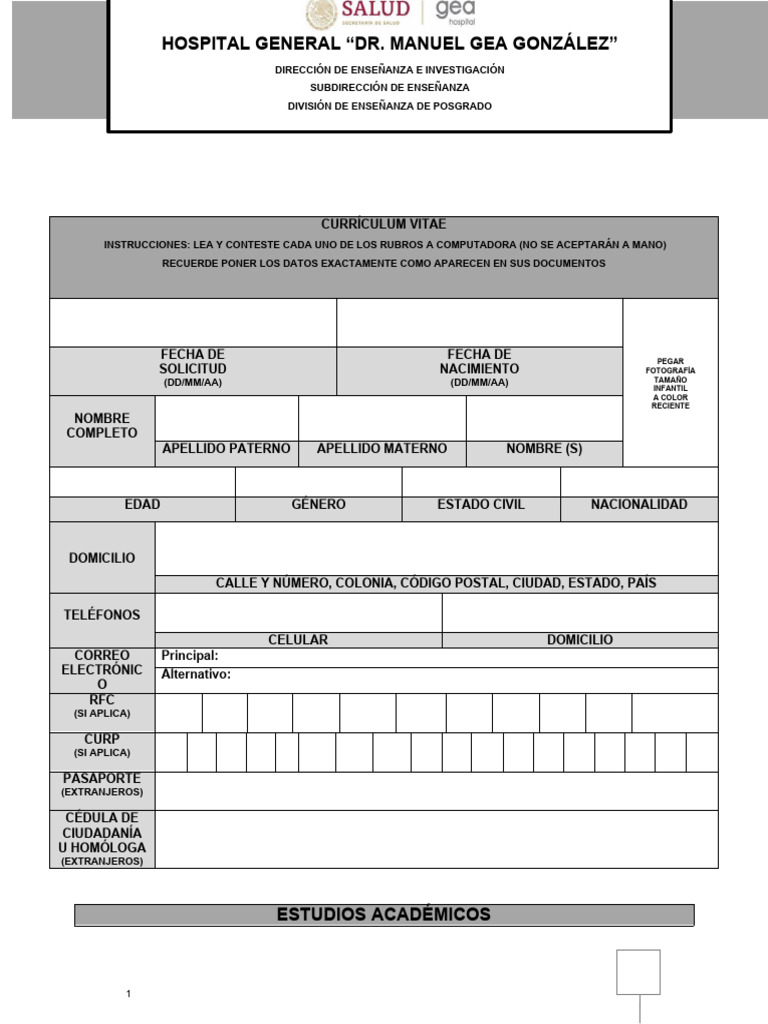 CV Convocactoria Ciclo 2023-2024 Posgrado Gea Gonz Lez | PDF