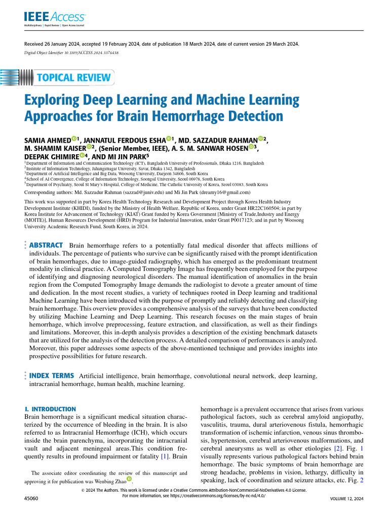 Exploring Deep Learning and Machine Learning Approaches For Brain Hemorrhage Detection | PDF ...