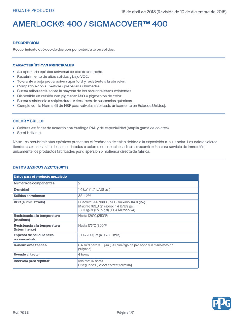 Amerlock 400 | PDF | Abrasivo | Acero