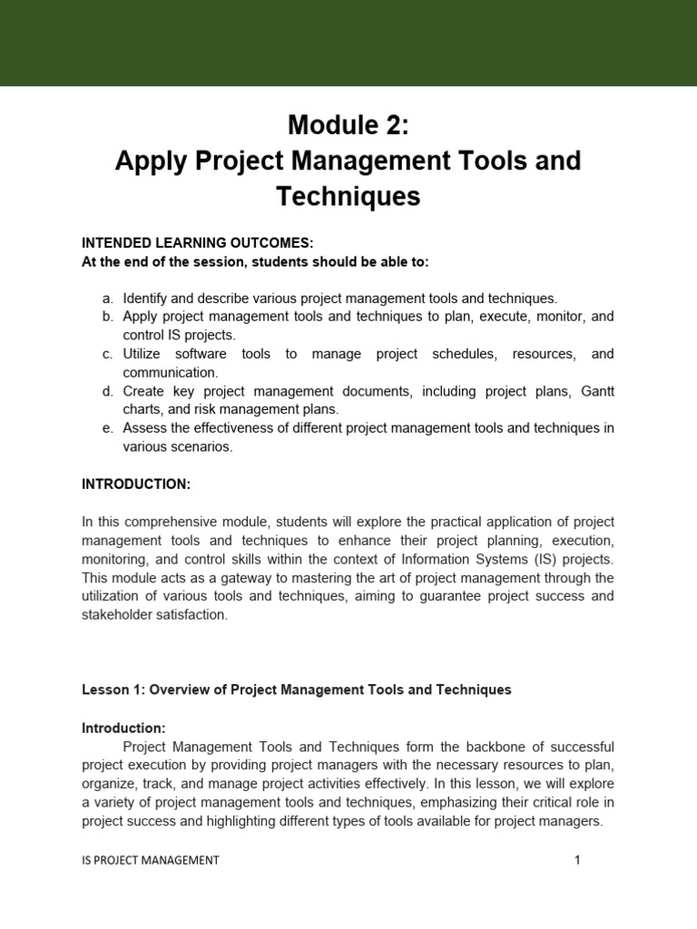 IS Project Management - Module 2 | PDF | Project Management | Risk ... IS Project Management - Module 2 | PDF | Project Management | Risk ...