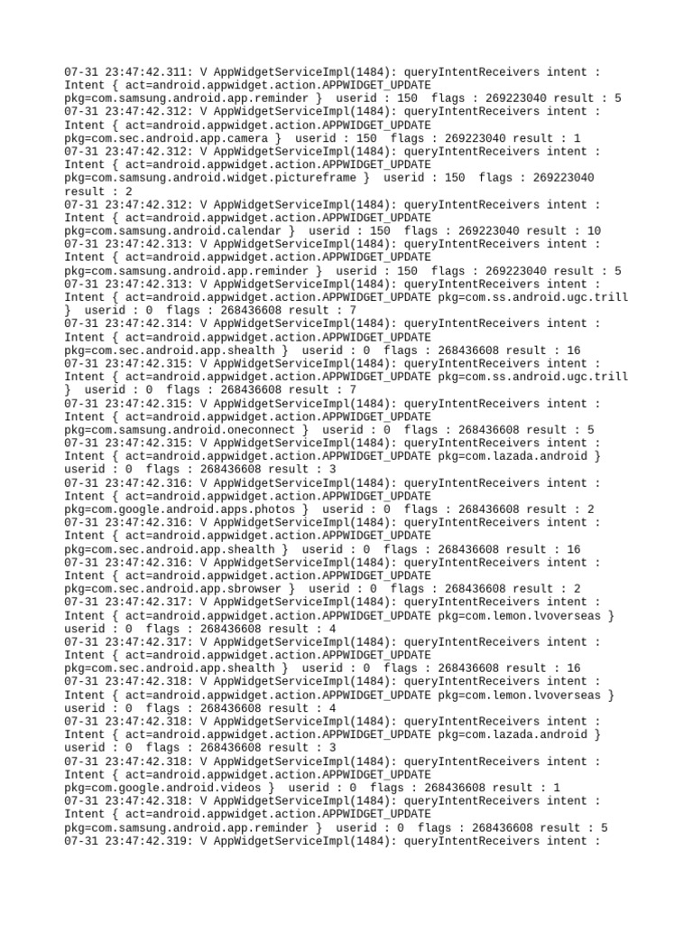 Appwidget History Log1 | PDF
