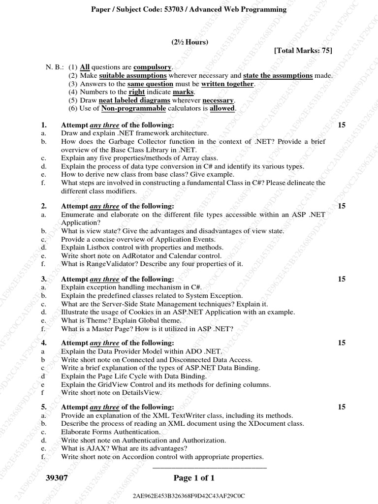 2023_NOV_SEM-5 | PDF | C Sharp (Programming Language) | Software Engineering