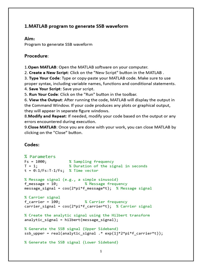 PCS Att1 | PDF | Matlab | Sampling (Signal Processing)