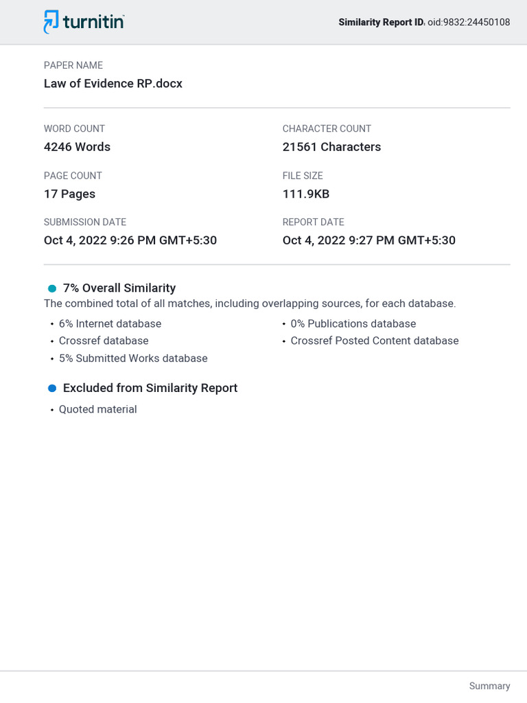 Research Paper Evidence Law | PDF | Witness | Testimony