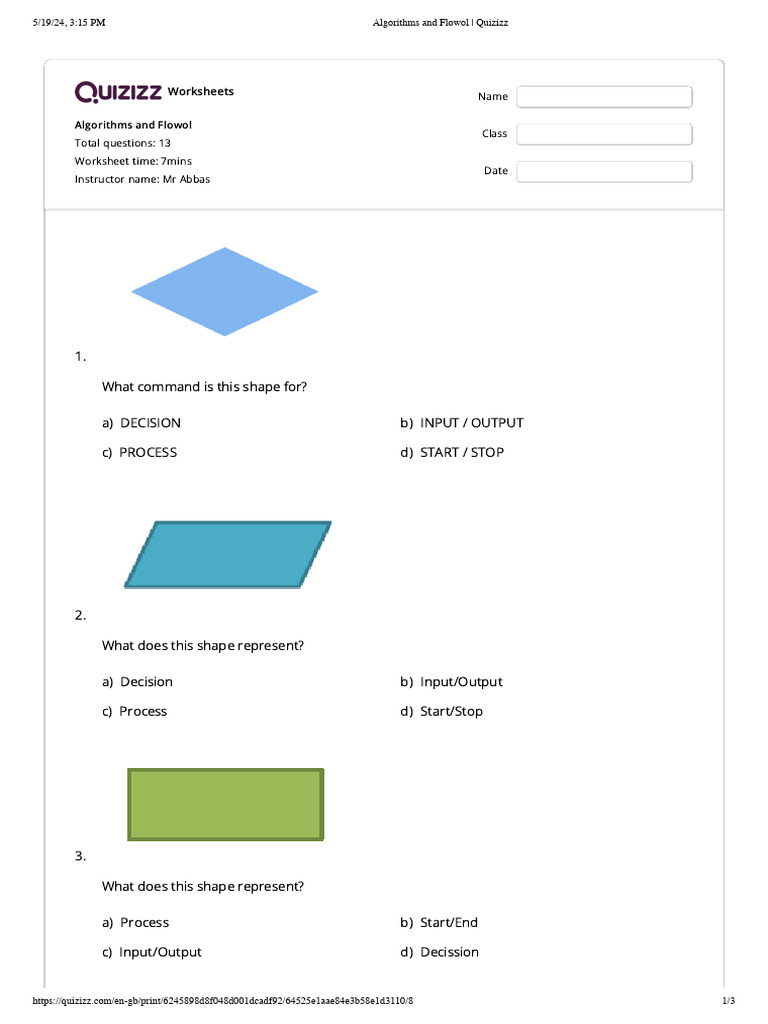 Quizizz - Algorithms and Flowol | PDF | Algorithms | Iteration Quizizz - Algorithms and Flowol | PDF | Algorithms | Iteration