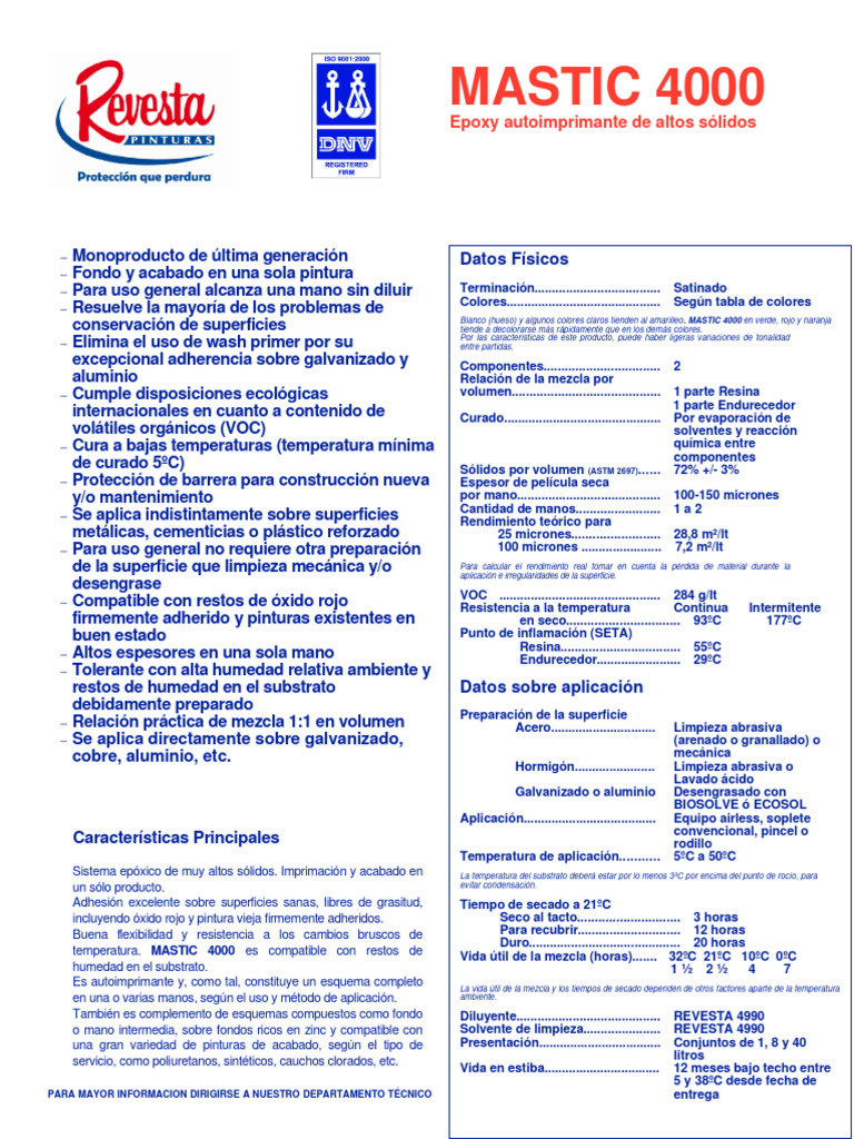 Revesta Epoxi Mastic 4000 | PDF | Epoxy | Agua