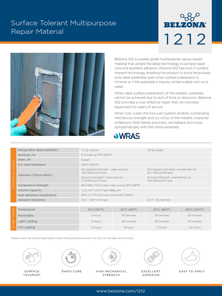 Specs Belzona 1212 | PDF | Epoxy | Adhesion