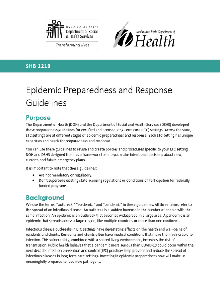 Epidemic Preparedness and Response Guidelines | PDF | Emergency ...