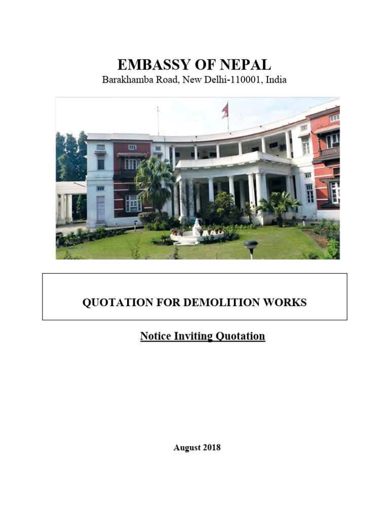 Quotation For Demolition 1 | PDF | Damages