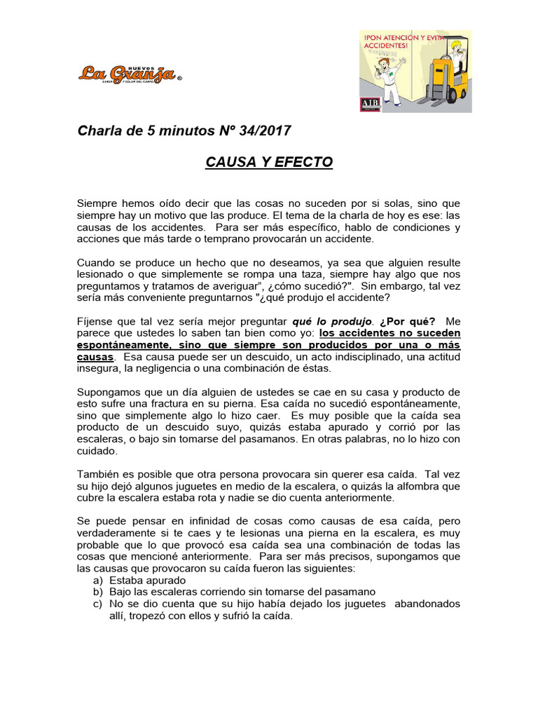 Charla de 5 Minutos 34-2017 LGSA | PDF